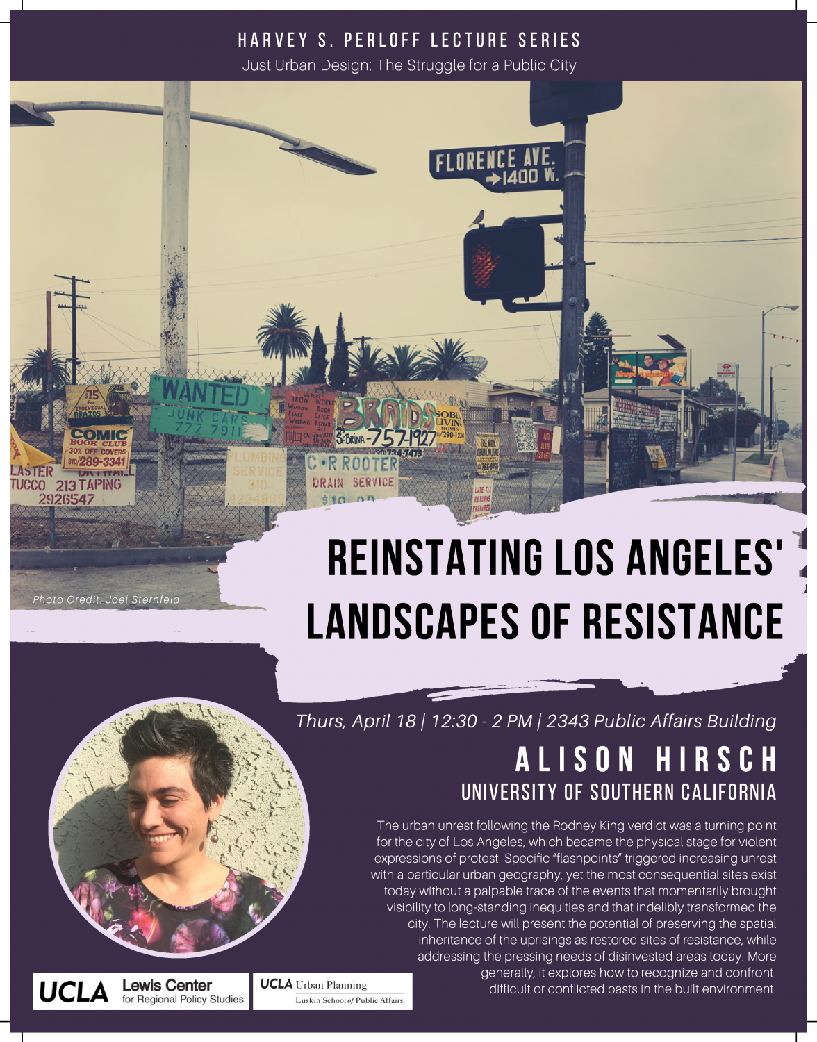 Just Urban Design Lecture Series: Alison Hirsch