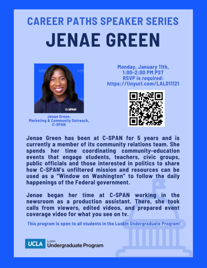 Career Paths Speaker Series: Jenae Green