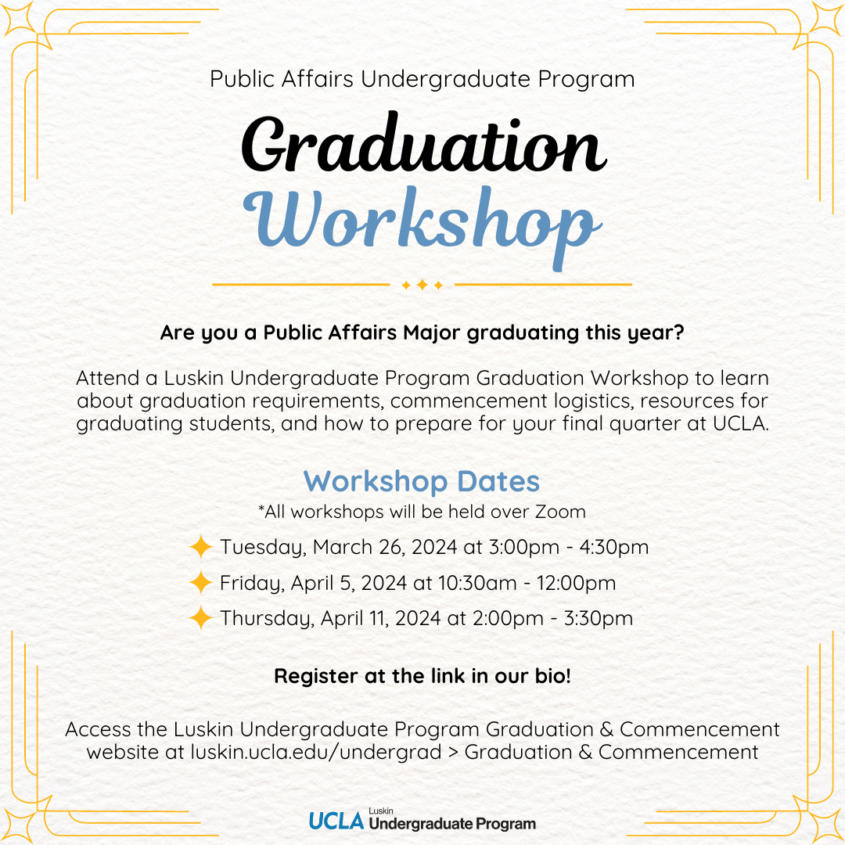 Public Affairs Undergraduate Program Graduation Workshops